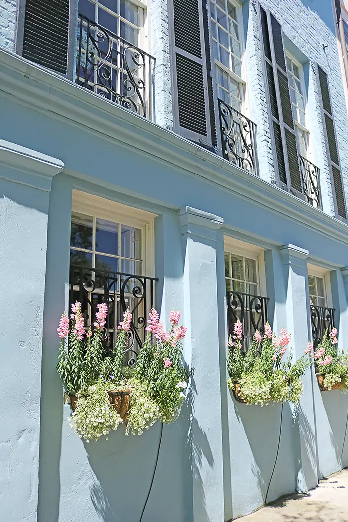 charleston-history-blue-house-with-pink-flowers - Darling Darleen | A ...