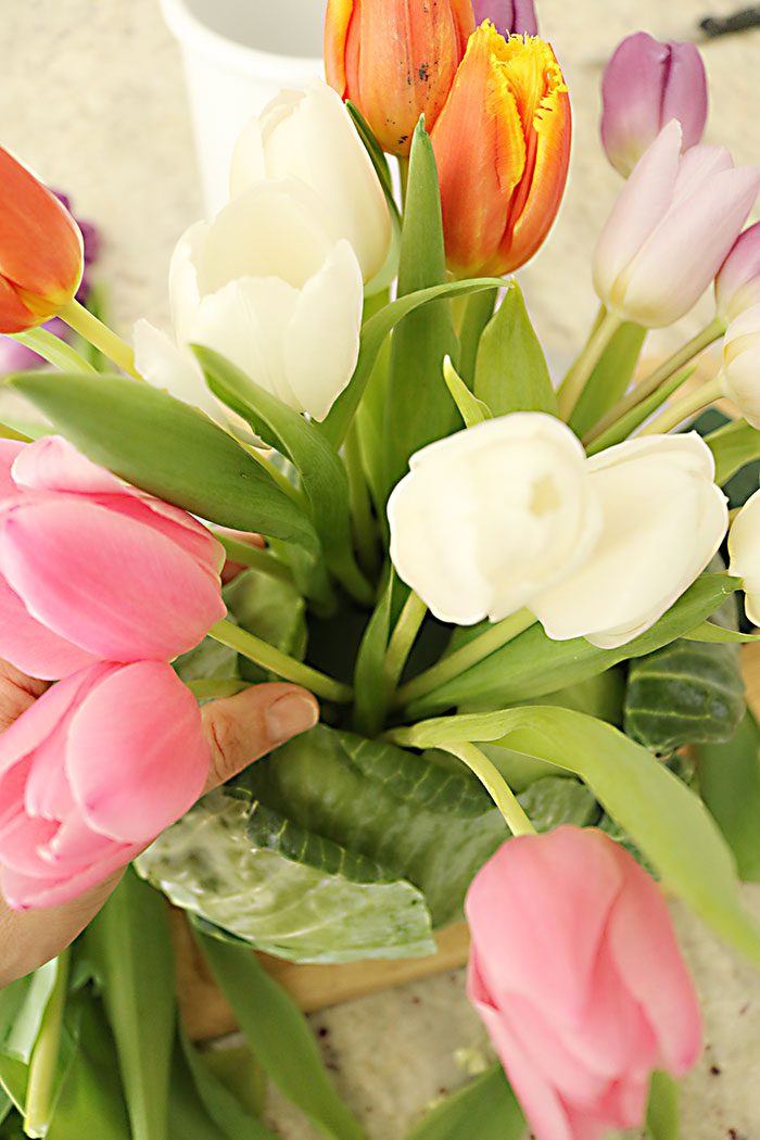 DIY: Tulip Cabbage Flower Arrangement for Easter - Darling Darleen | A ...