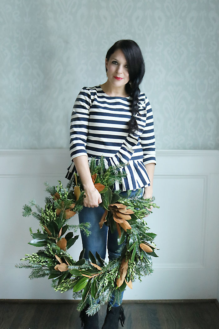 DIY Fresh Magnolia Mixed Branch Wreath - Darling Darleen | A Lifestyle ...