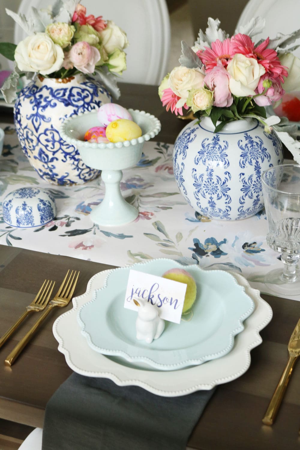 Easter Table with Blue and White - Darling Darleen | A Lifestyle Design ...