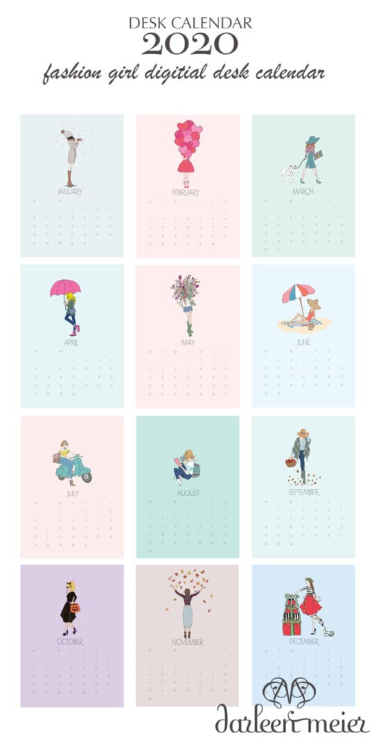 2020 Fashion Calendar Printable - Darling Darleen | A Lifestyle Design Blog